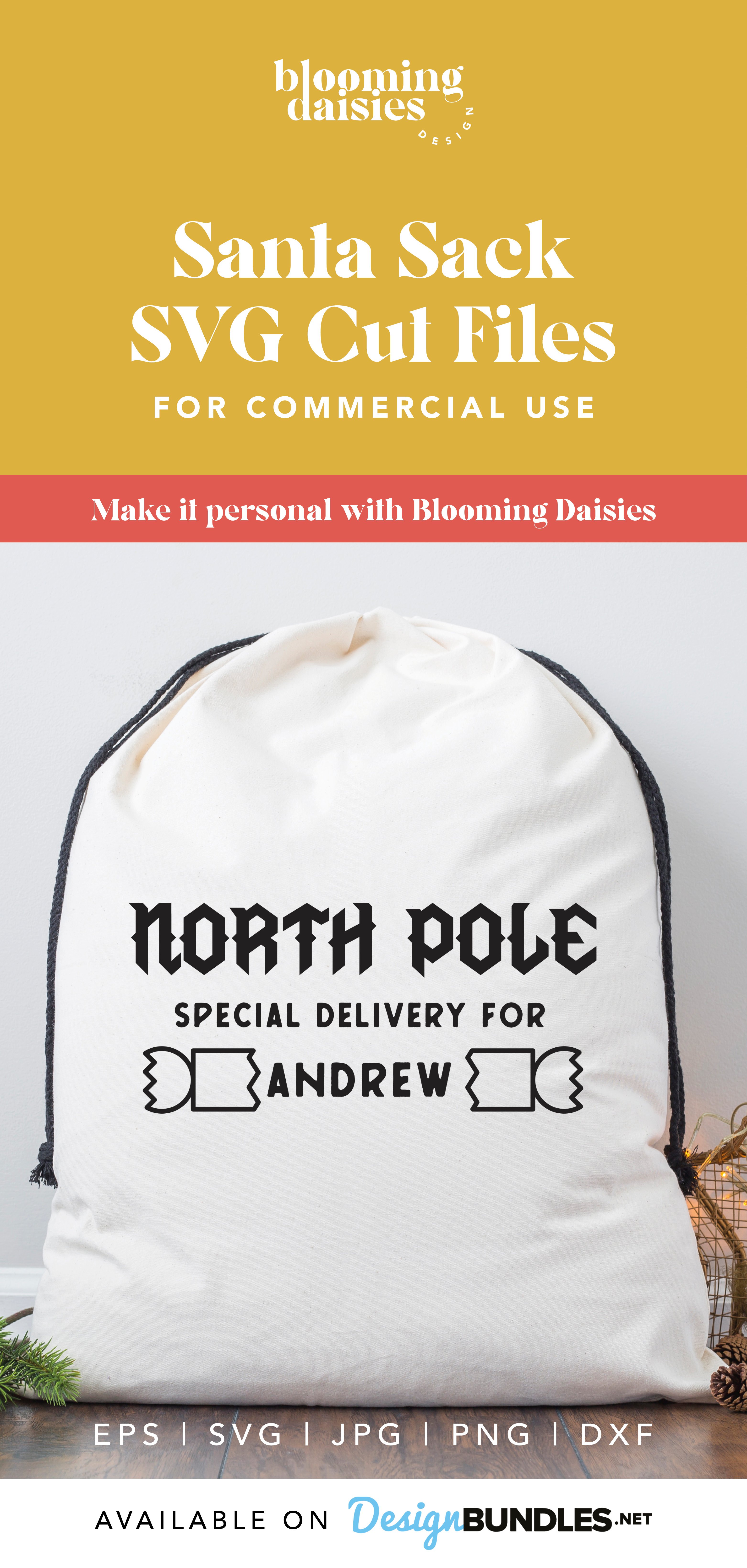 Santa Sack SVG, North pole special delivery SVG