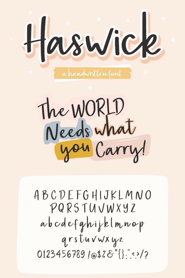Haswick Handwritten Font