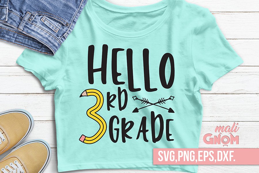 Back to school, Hello 3rd Grade SVG,