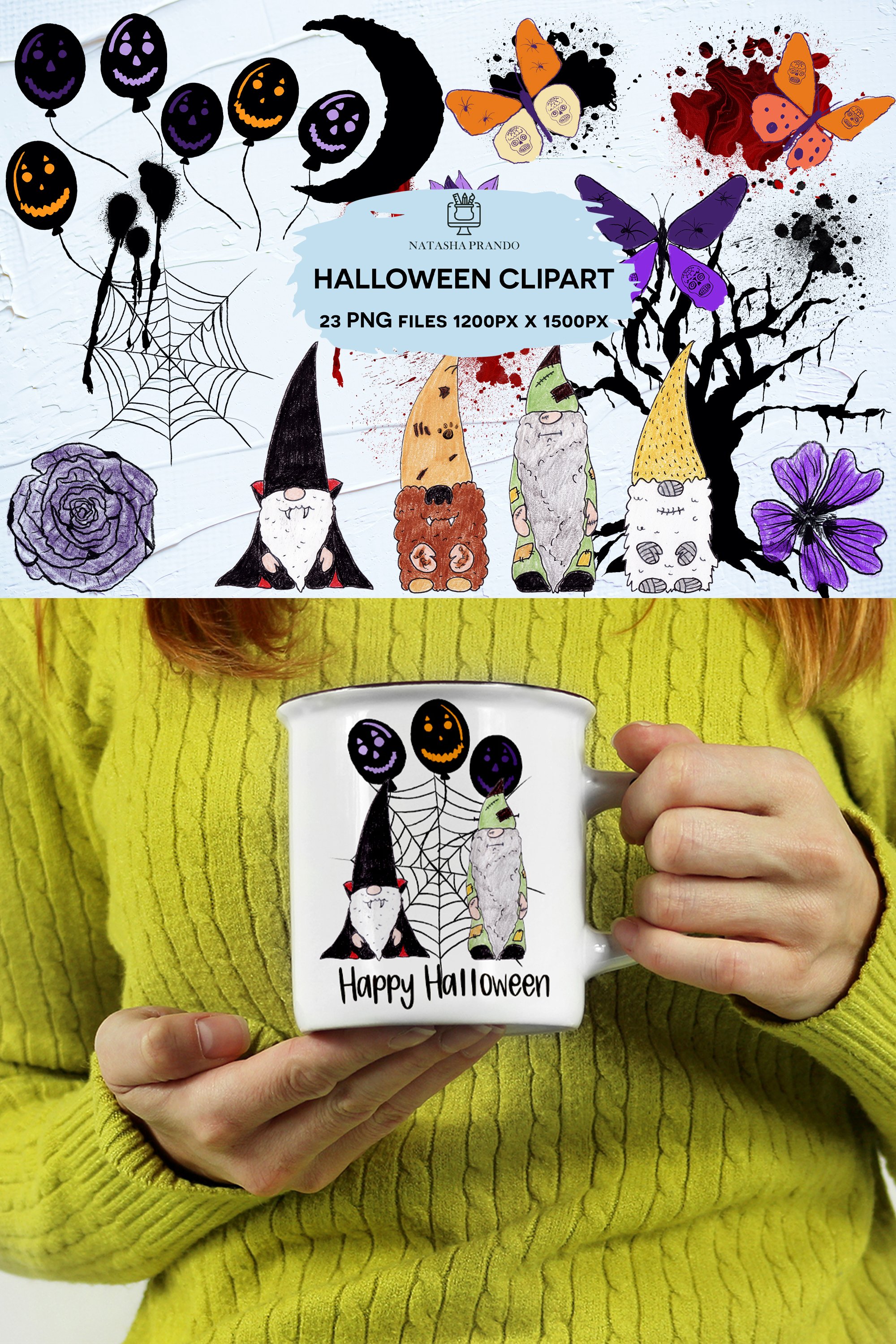 Halloween Gnomes clipart bundle (1628772)