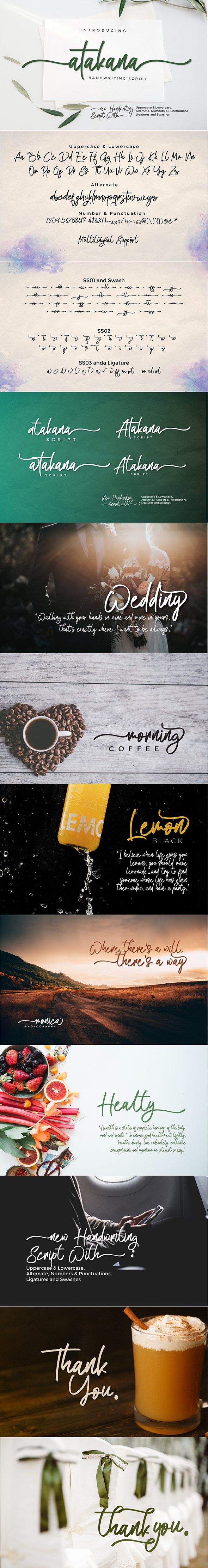 Atakana Handwriting Font Script (966959)