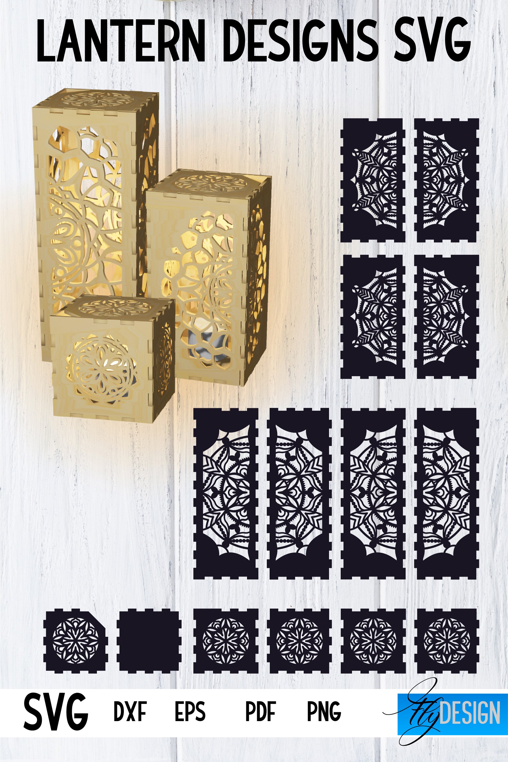 Lantern SVG Bundle | Laser Cut Lamp | Mandala SVG (2117712)