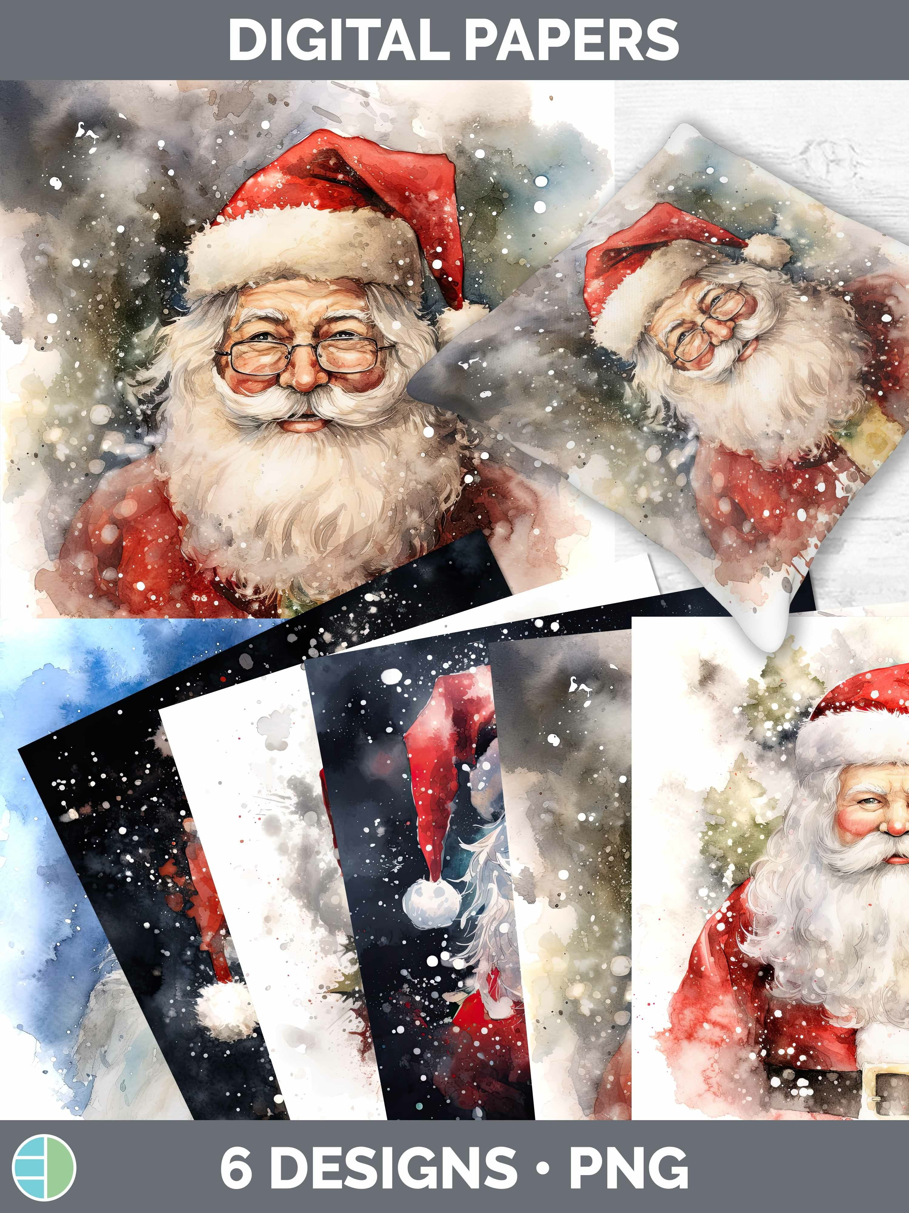 Christmas Santa Paper Backgrounds | Bundle Digital Scrapbook