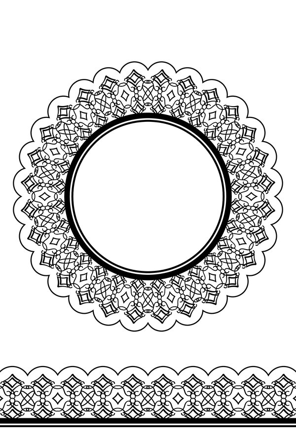 Black decorative border and circle frame