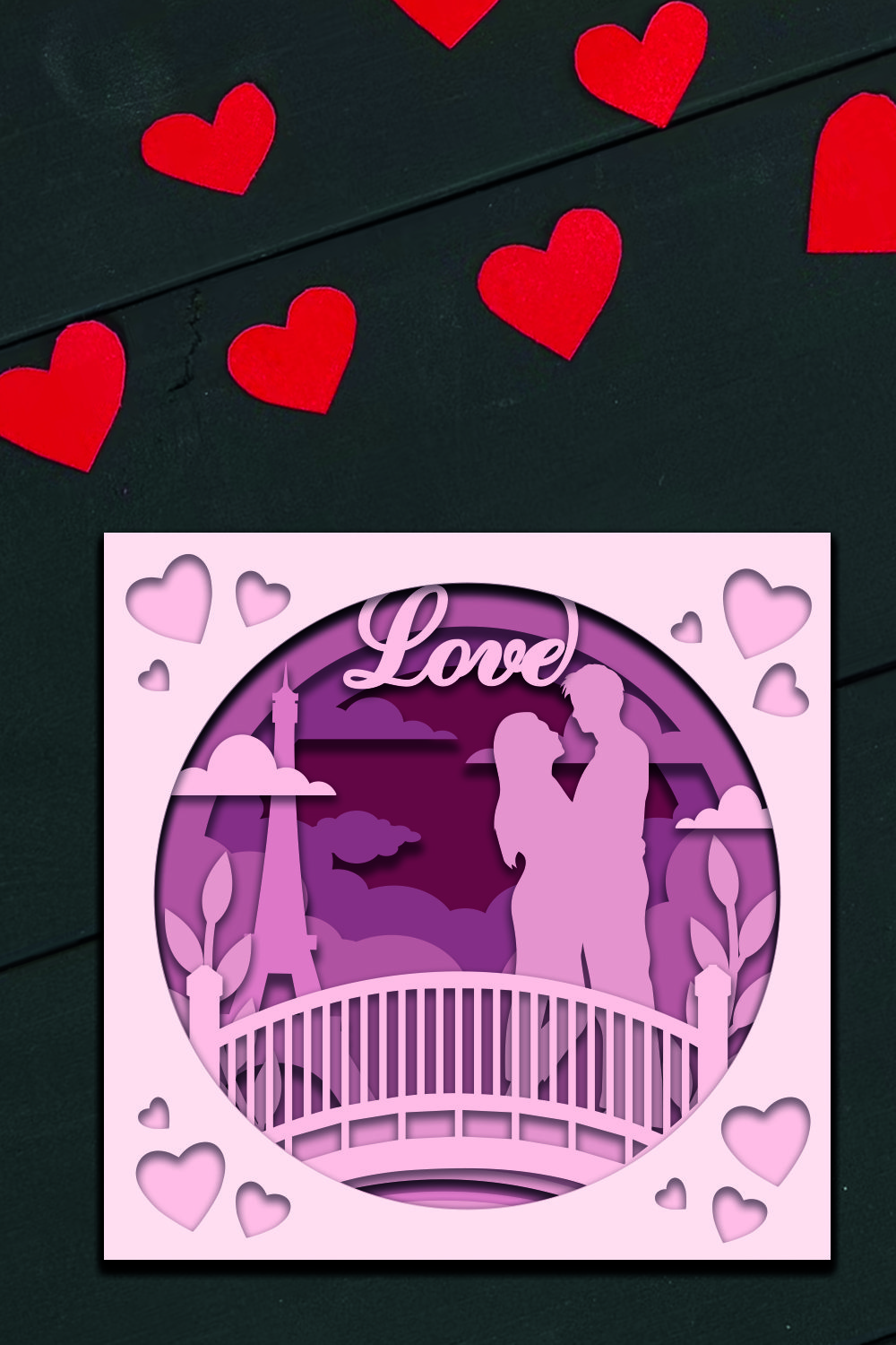 Valentine's Day Decoration, Multilayer Cut File