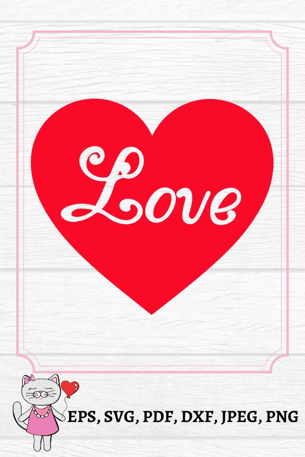 Valentine's Day Red Heart svg, Cut File for Cricut