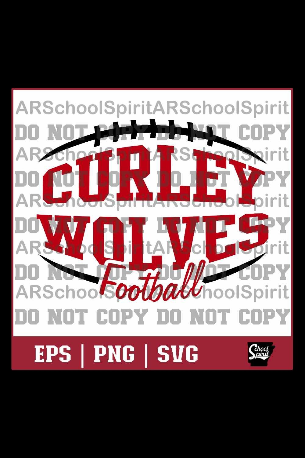 Curley Wolves Football SVG Shirt Design