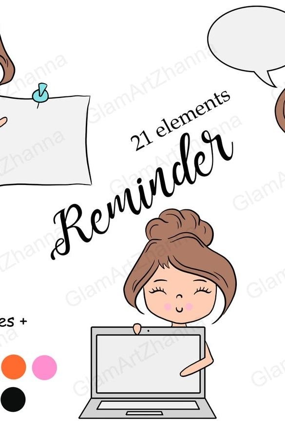 Functional Girls REMINDER Cute Planner Stickers Lover - PNG