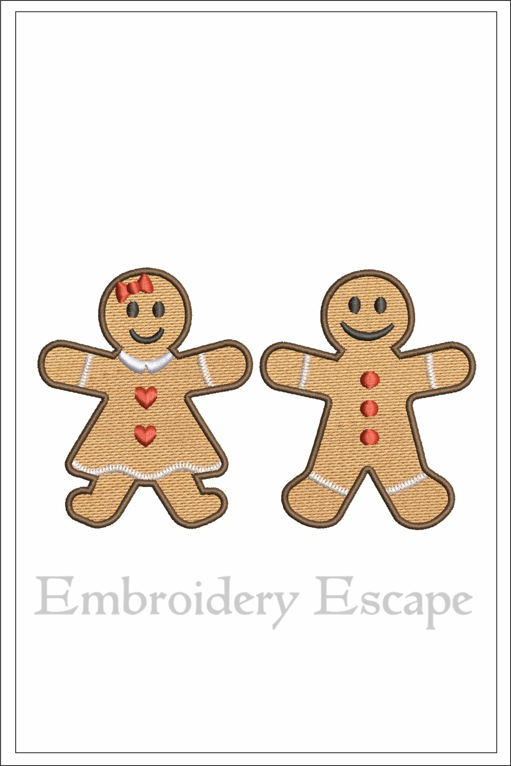 Gingerbread Couple Embroidery Design (4924077)