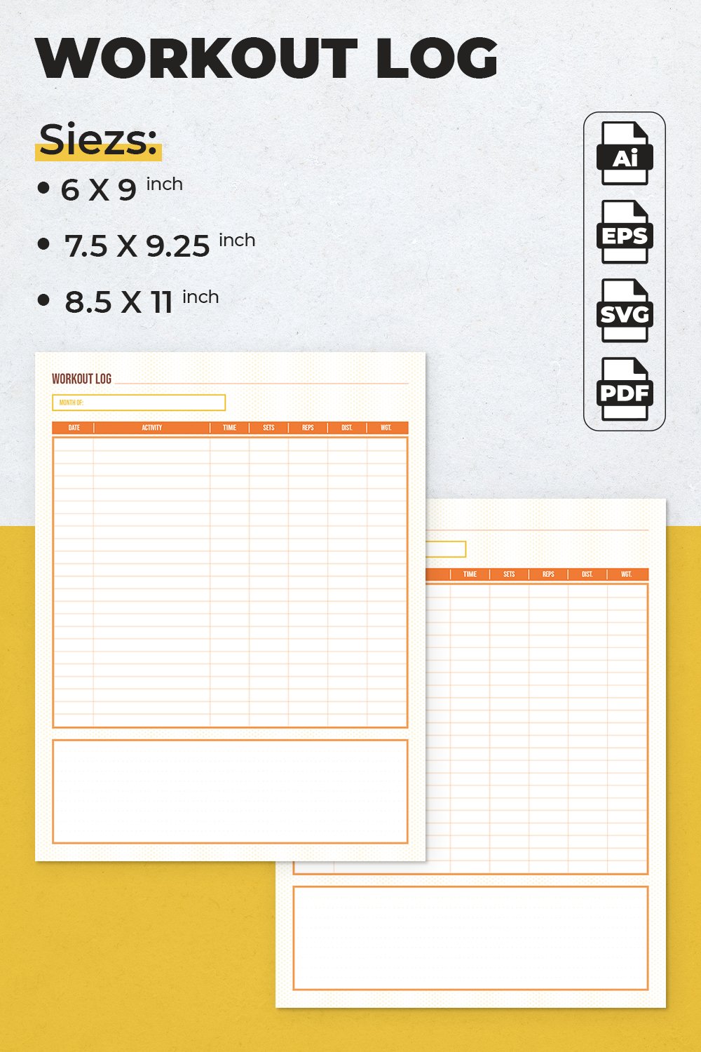 Workout Log | Planner Template