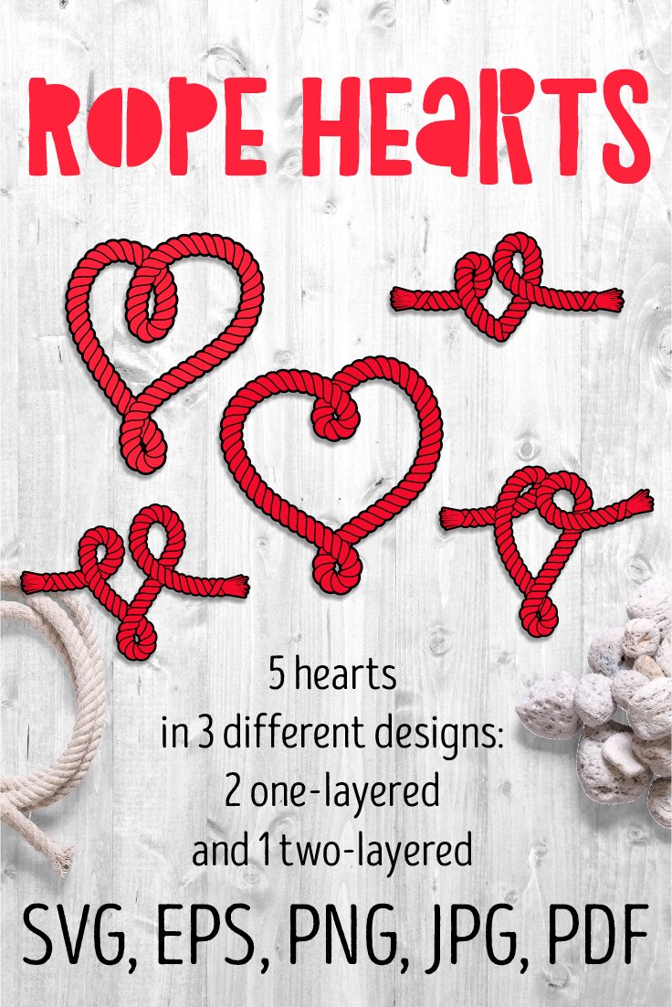 Valentine Bundle | Rope Heart | SVG Cut Files