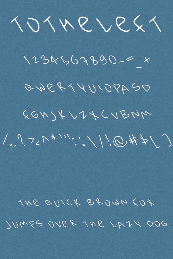 Totheleft font in ttf, otf