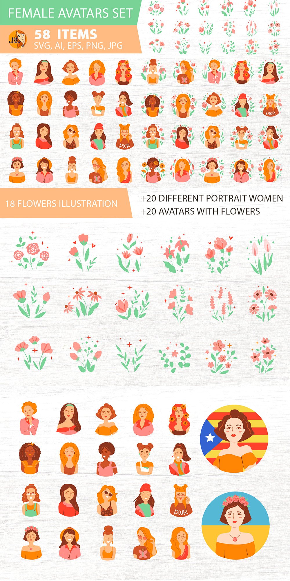 Women power|Female avatar set