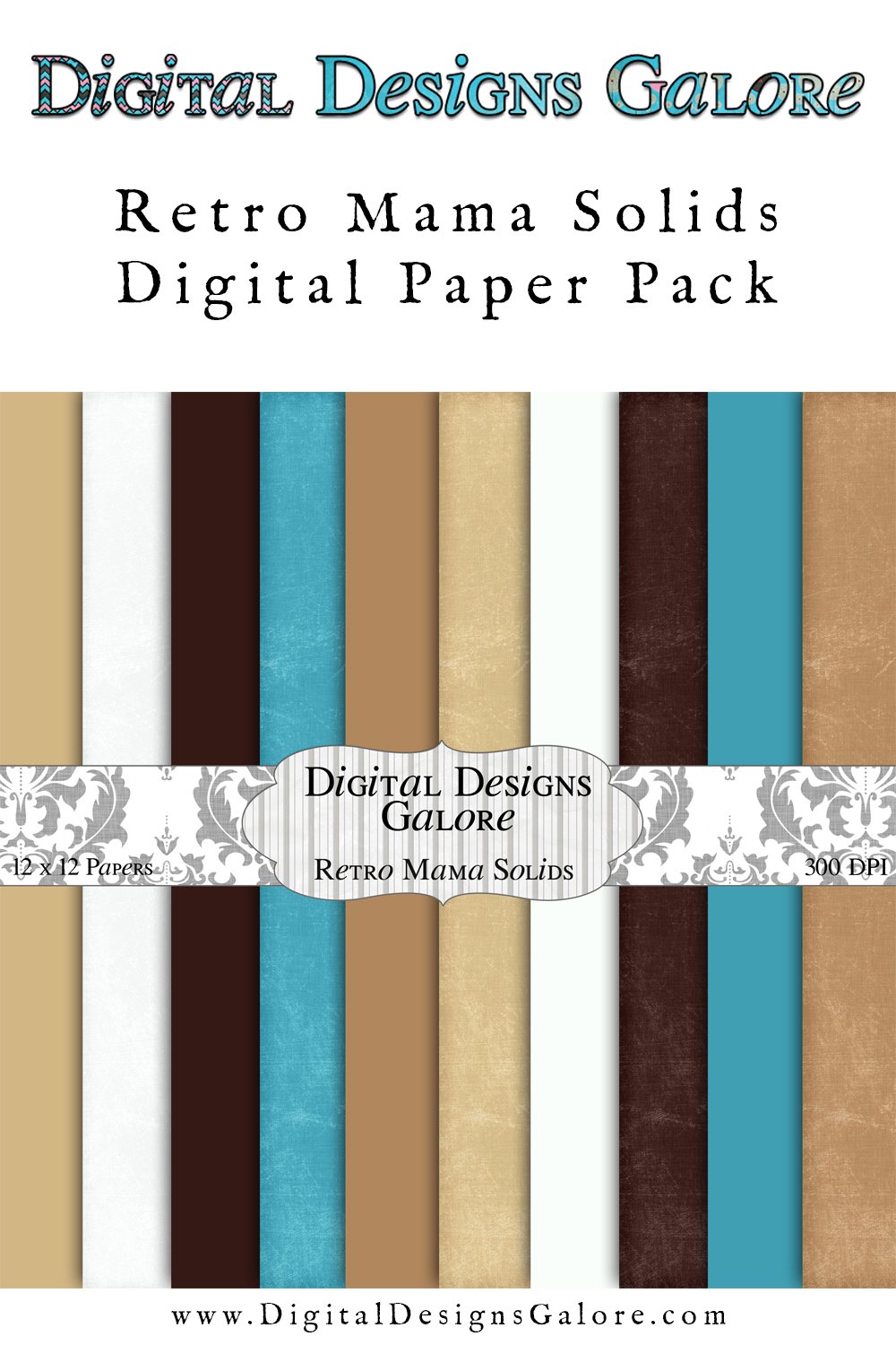Retro Mama Solids Digital Paper Pack