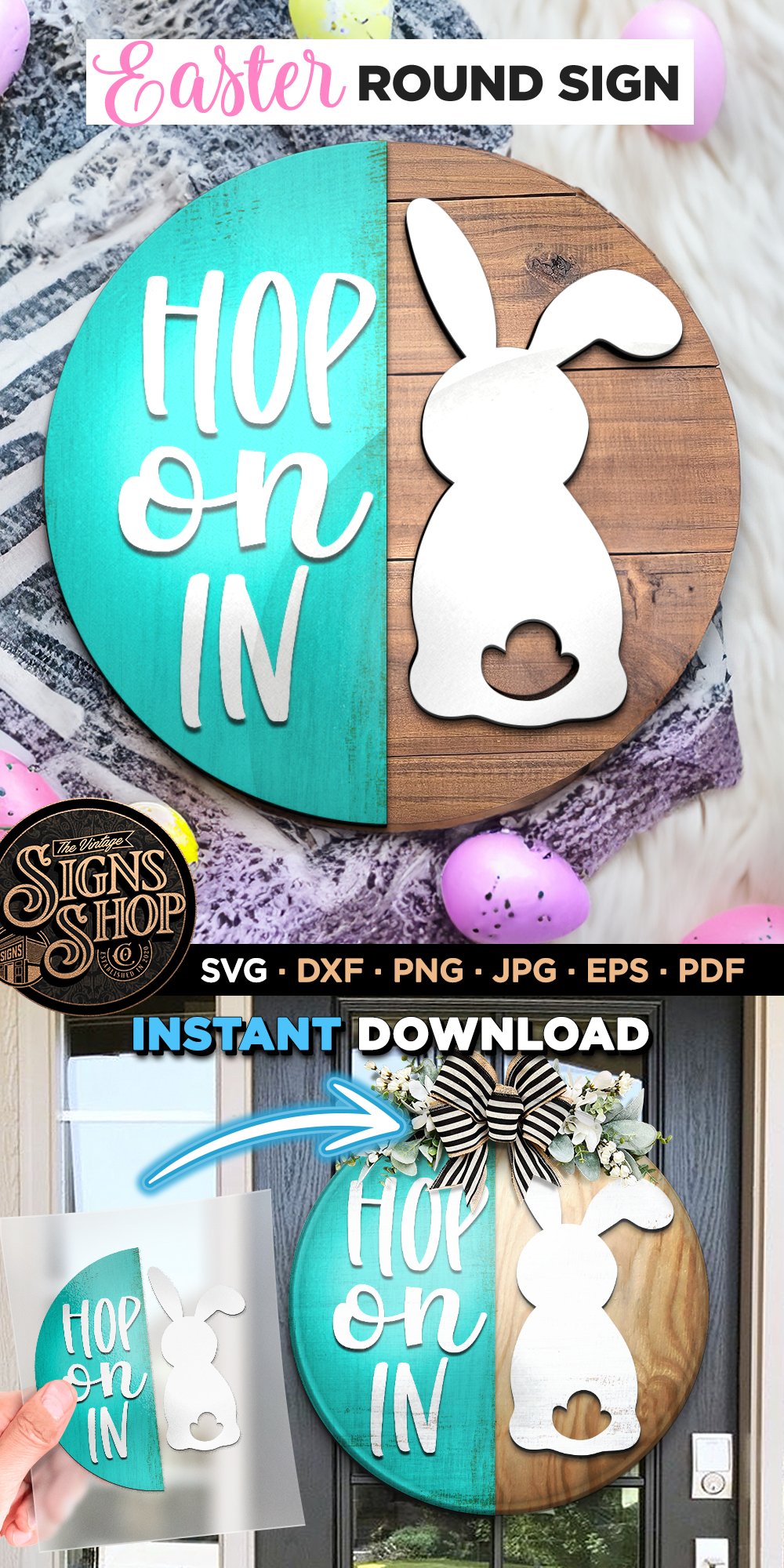 Easter SVG Spring Round Signs