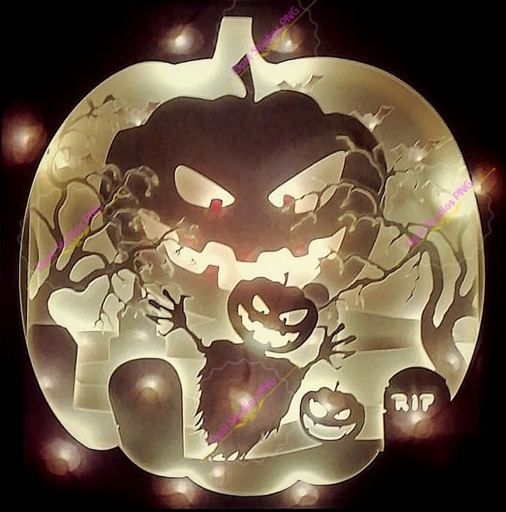 Pumpkin king Halloween 3d layered shadow box light box