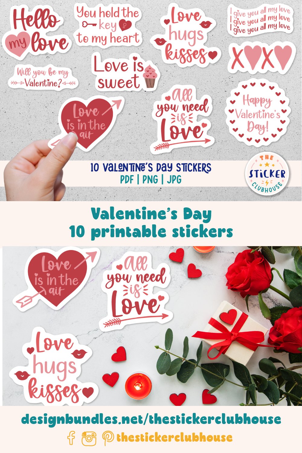 Valentines Day Stickers | Valentines sticker bundle