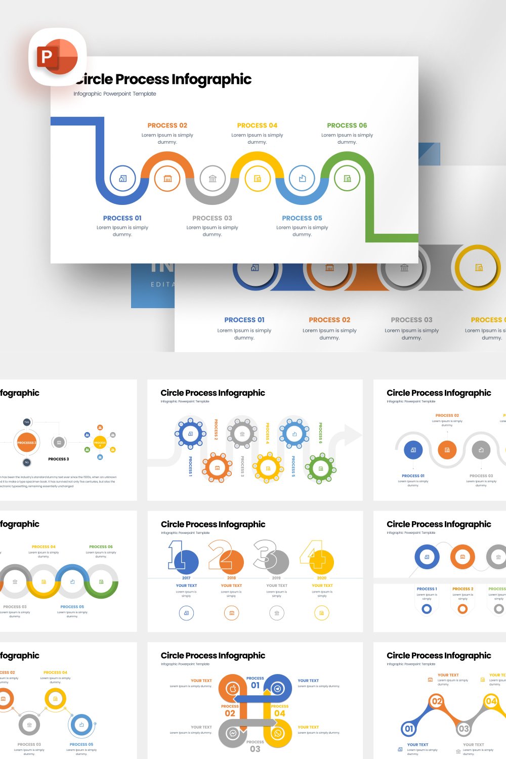 Circle Process Infographic Presentation Template