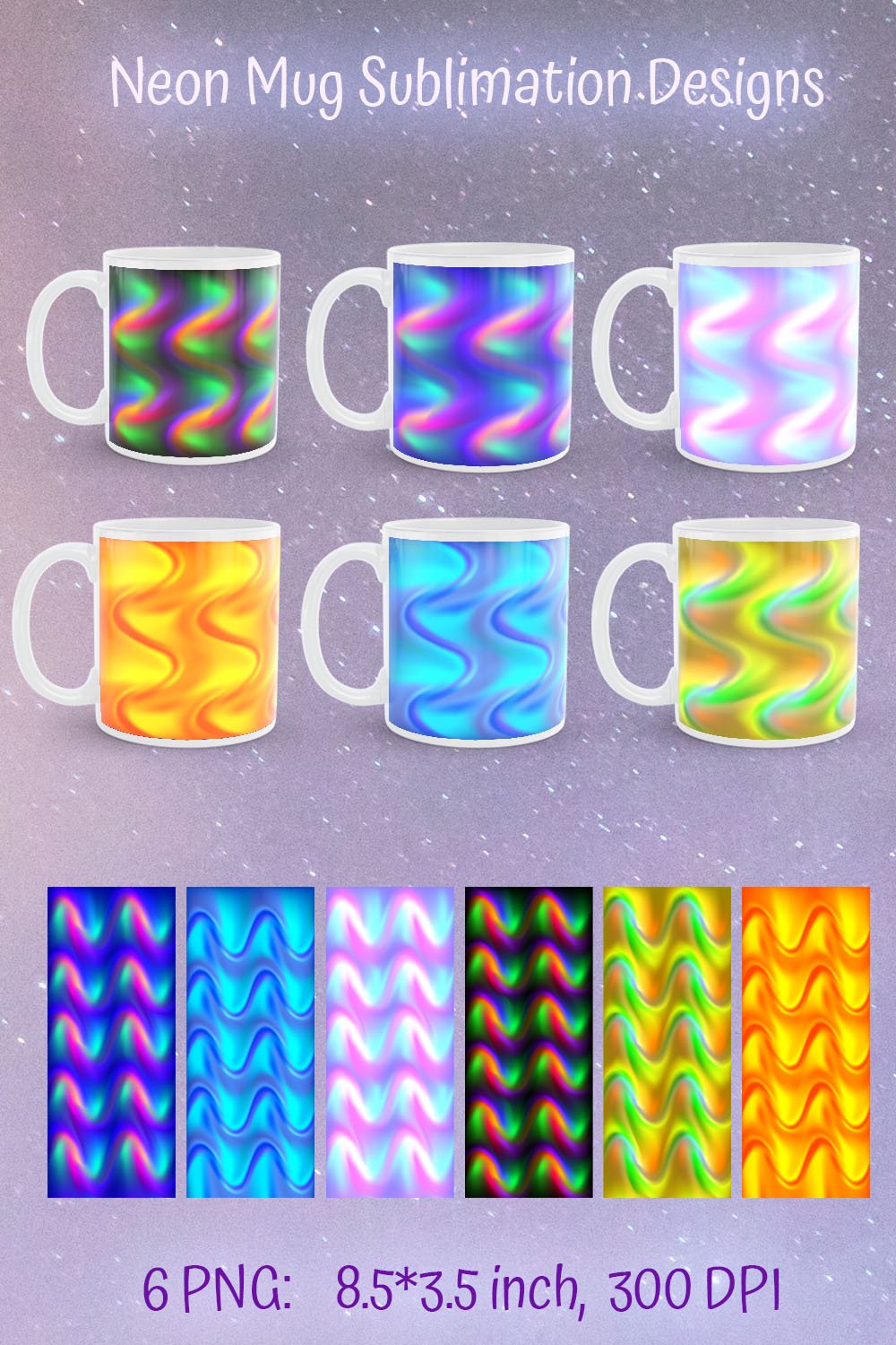 Neon 11 Oz Mug Sublimation Designs