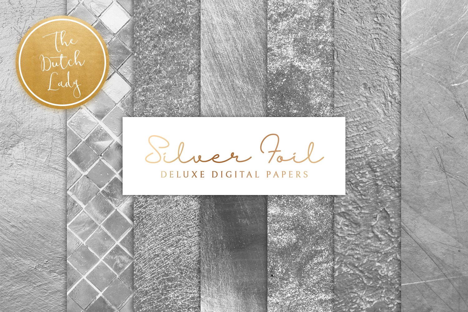 Digital Backgrounds & Papers - Silver Foil