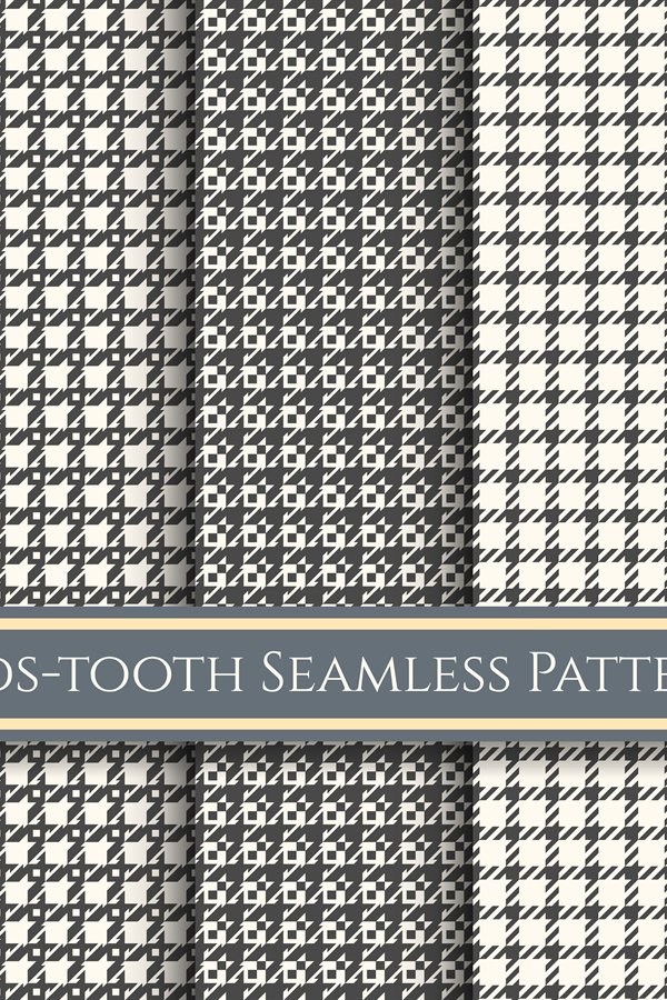 Dog tooth fabrics swatches set