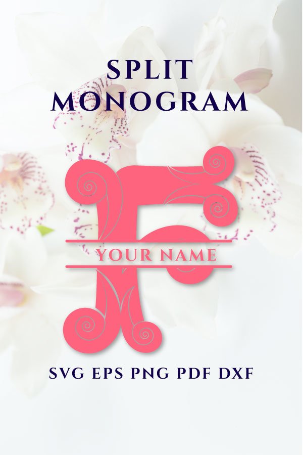 Split letter F monogram. SVG cut file