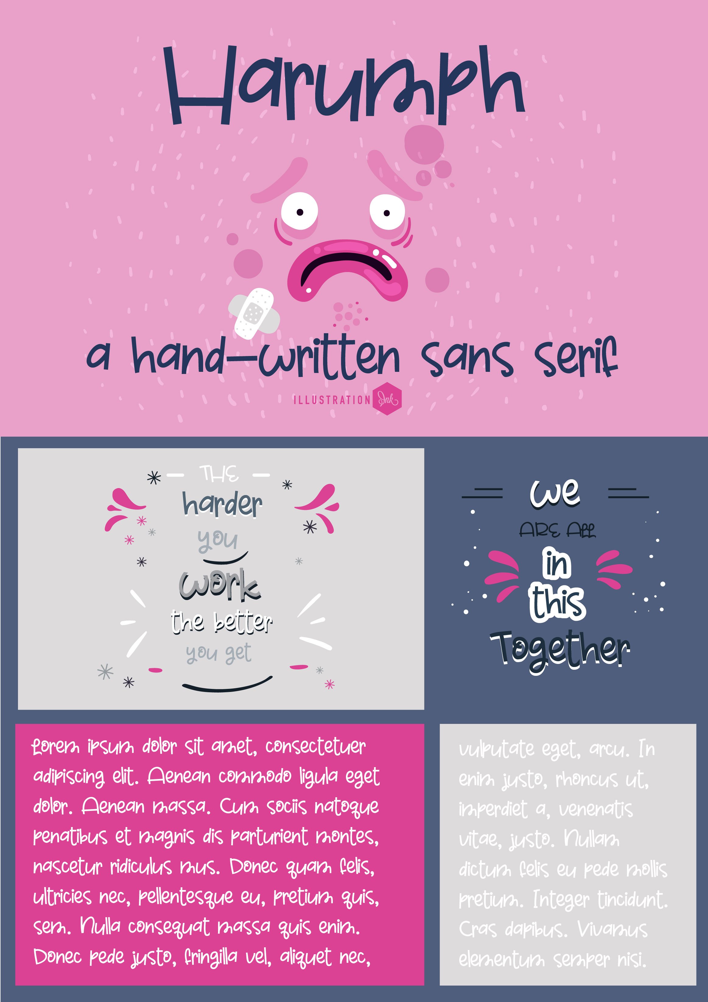 Handcrafted whimsical font