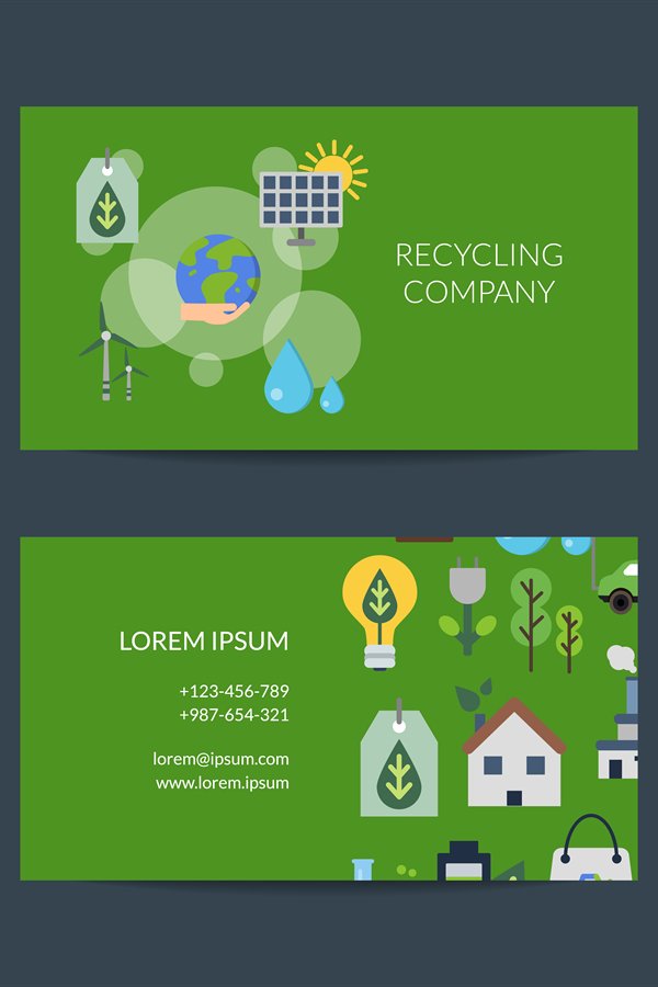 Vector business card template for recycling
