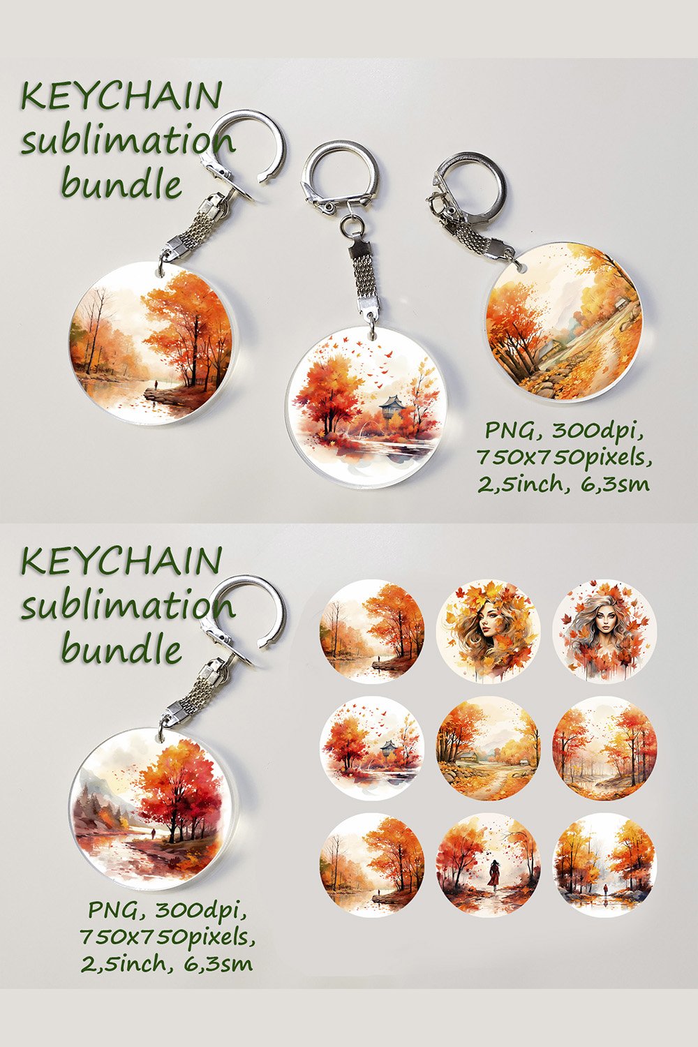10 FALL KEYCHAIN BUNDLE sublimation PNG