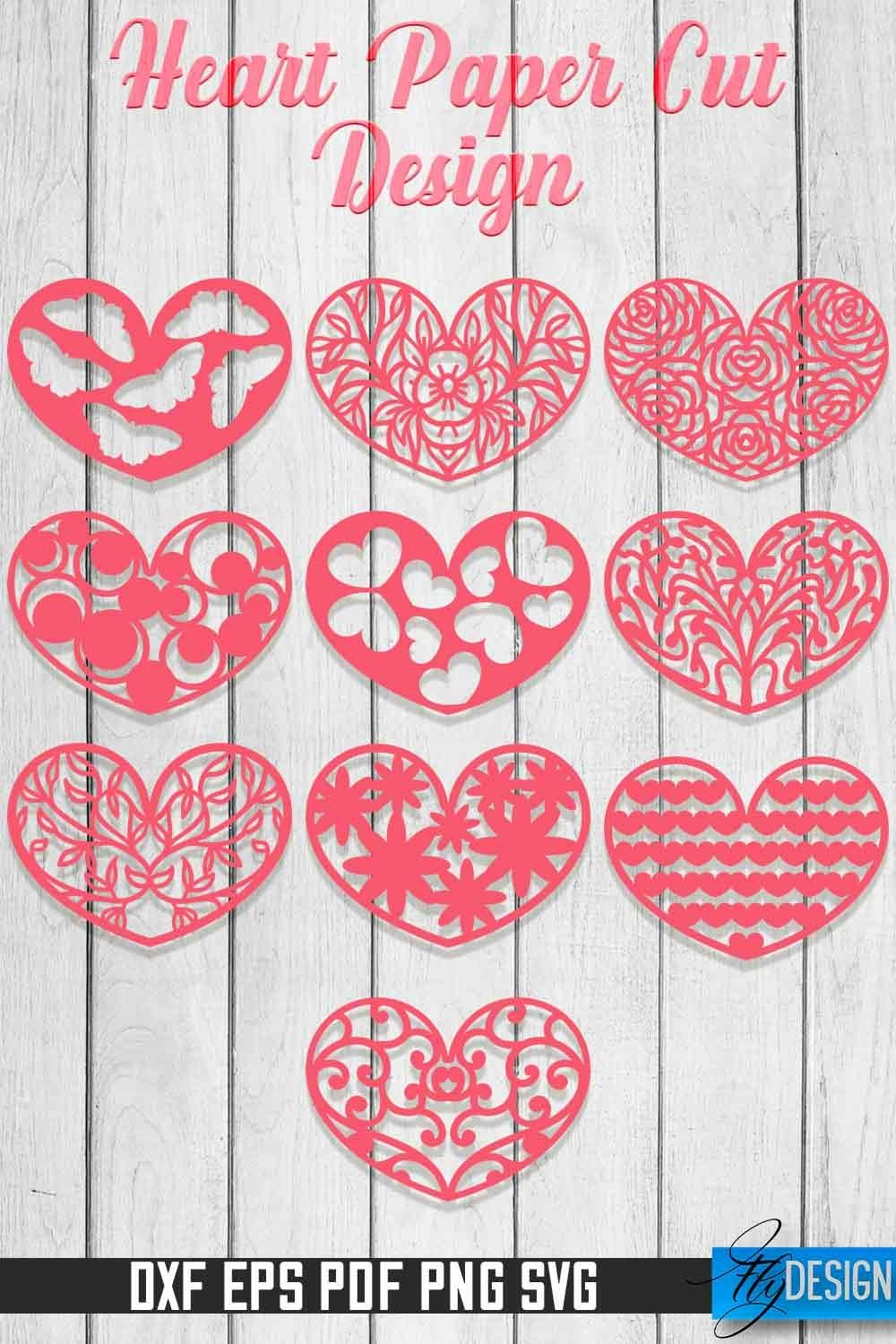 Heart Paper Cut Design | PaperCut SVG Design | Love Design