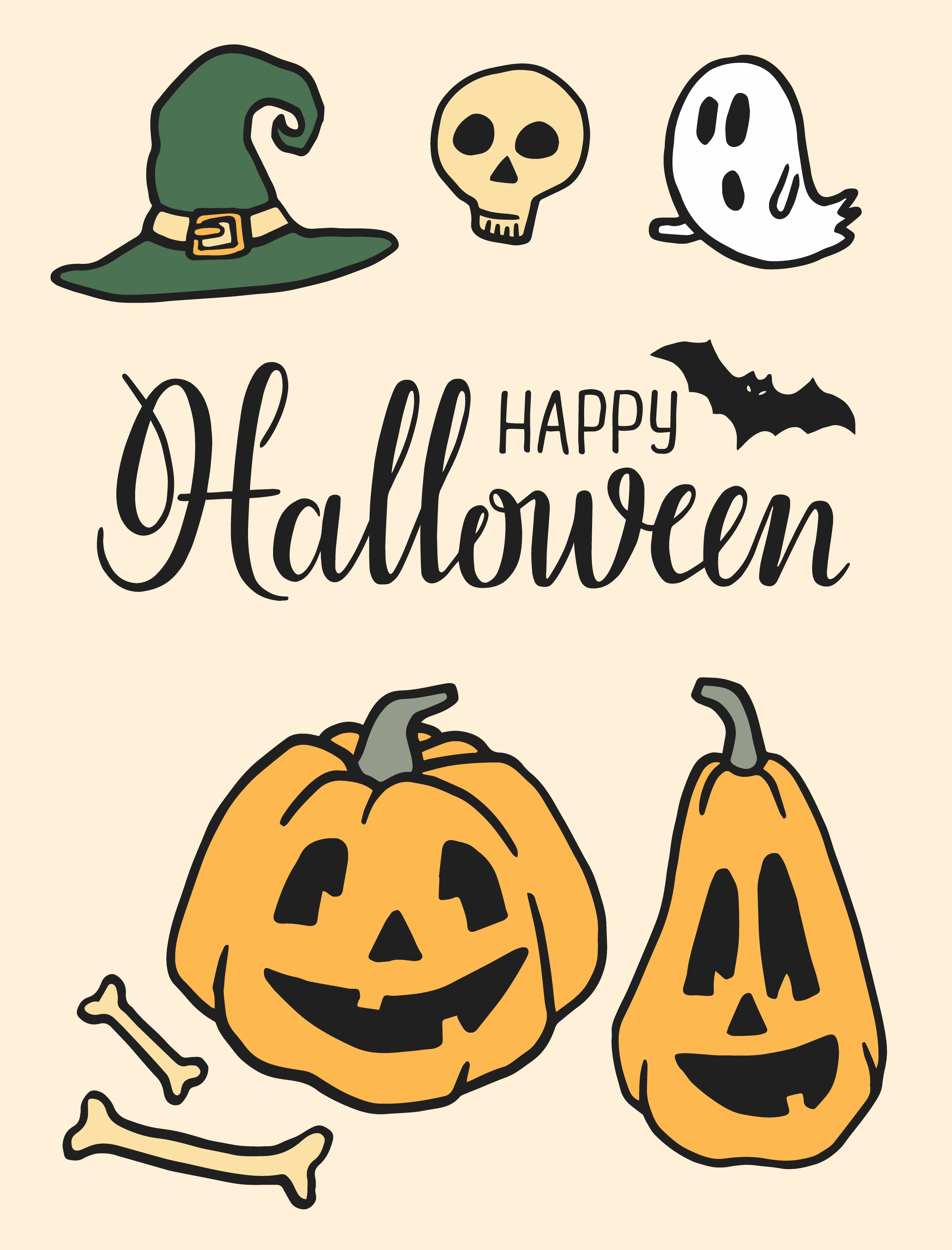 Halloween Hand Drawn Clipart set
