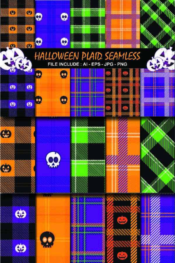 Halloween Plaid Seamless (1585411)