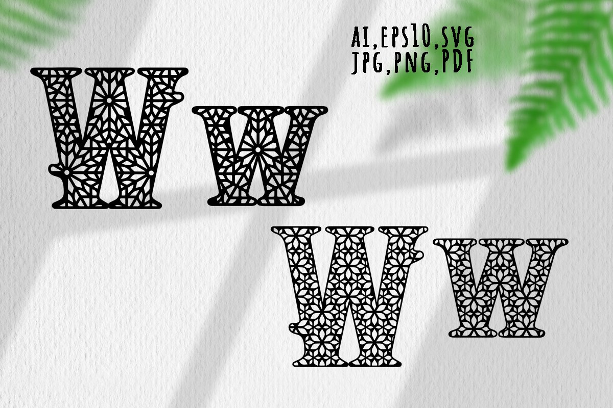 Decorative letter W. SVG Cut file
