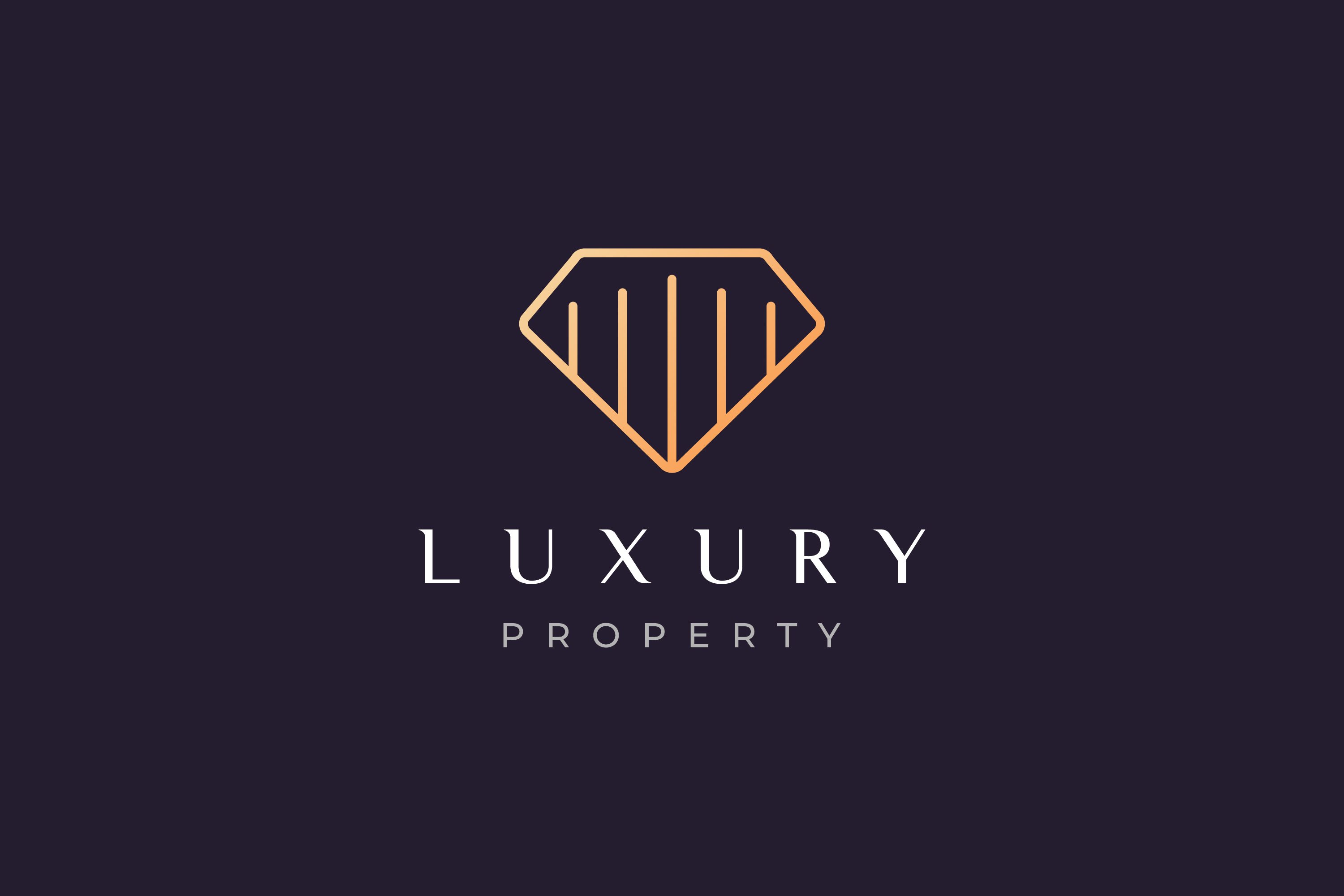 luxury diamond property logo concept (1085240)