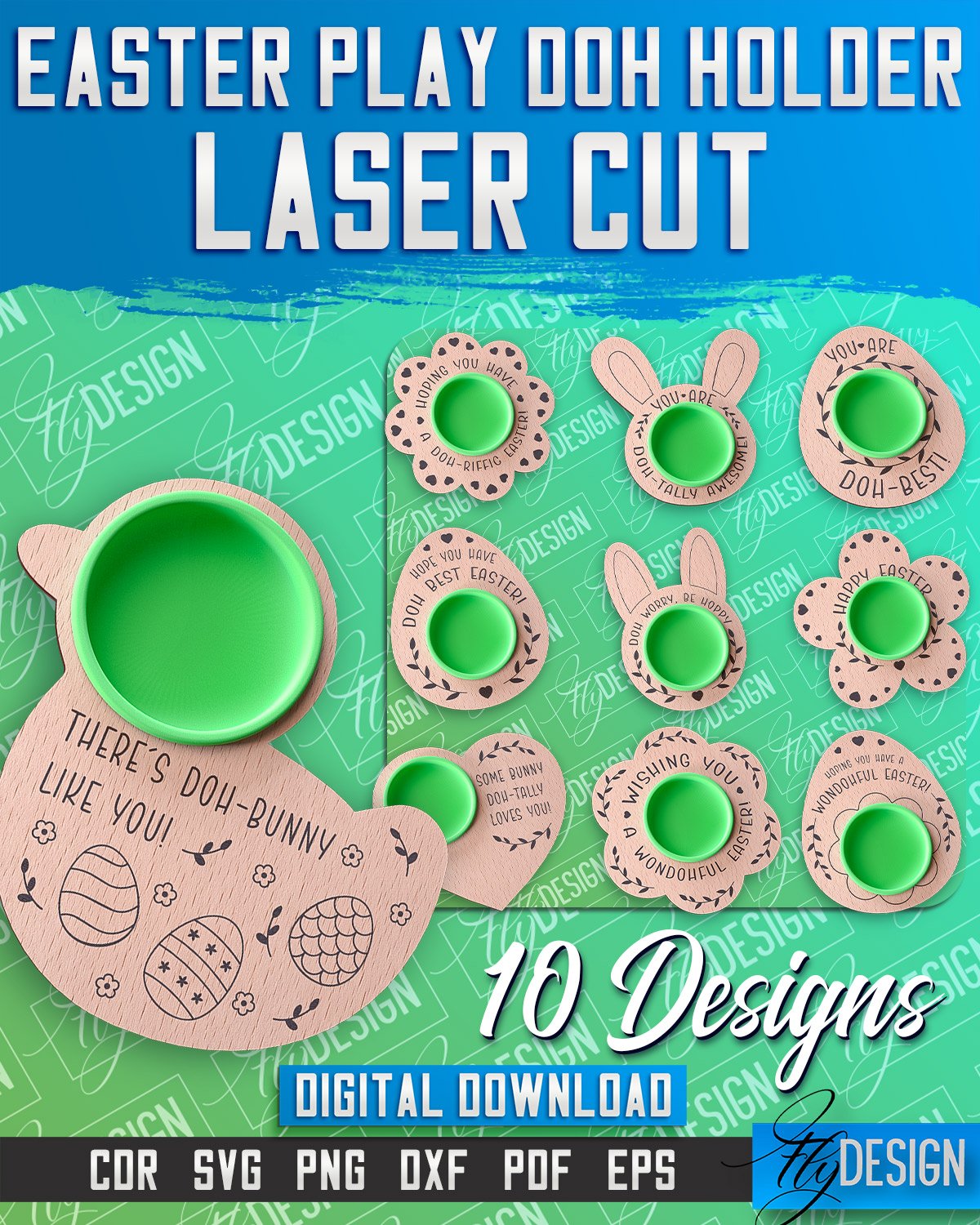 Easter Play Doh Holder Design | Easter Doh Holder Laser Cut