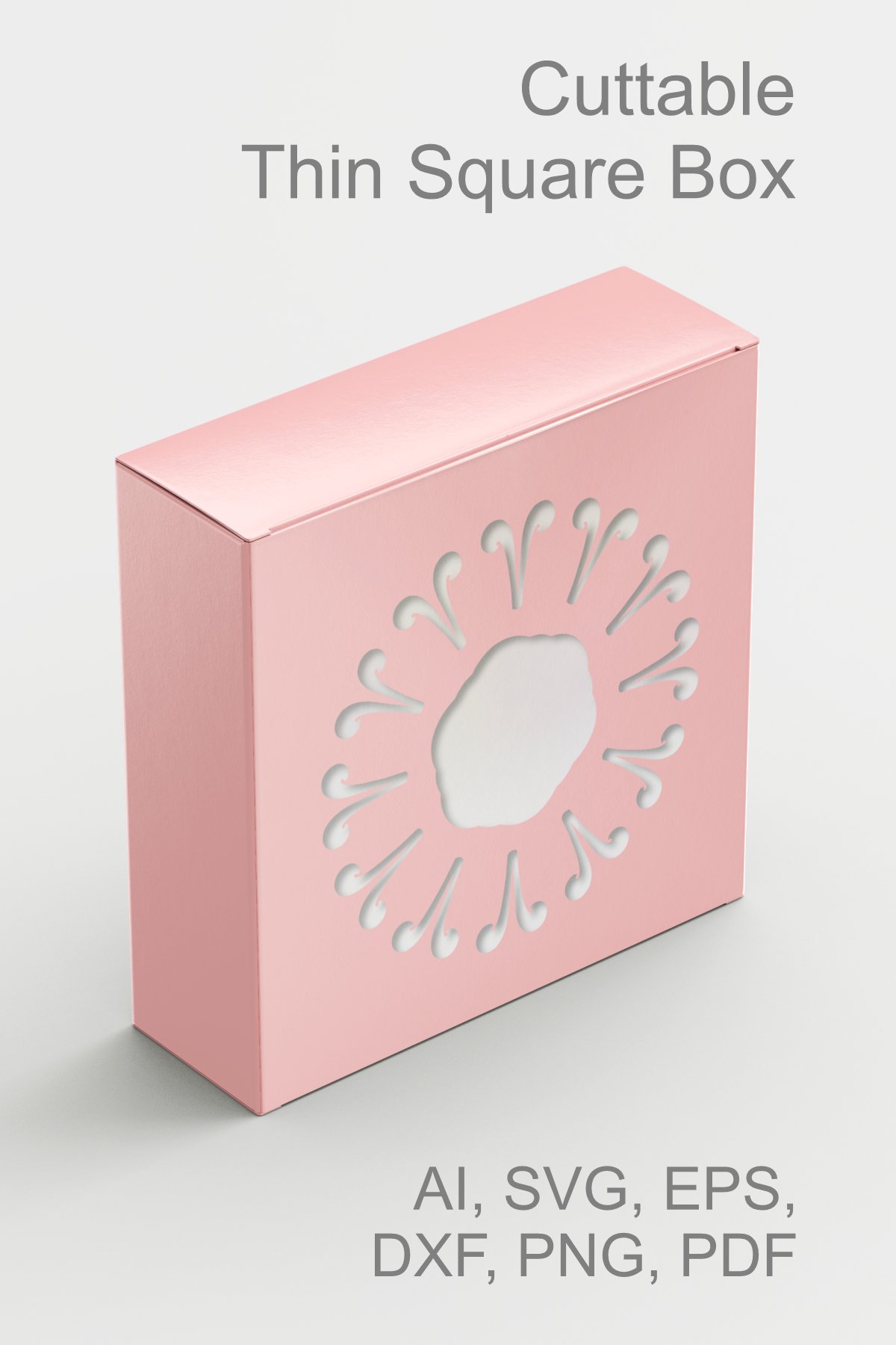 Flourish Window Thin Square Gift Box Template Paper Cut