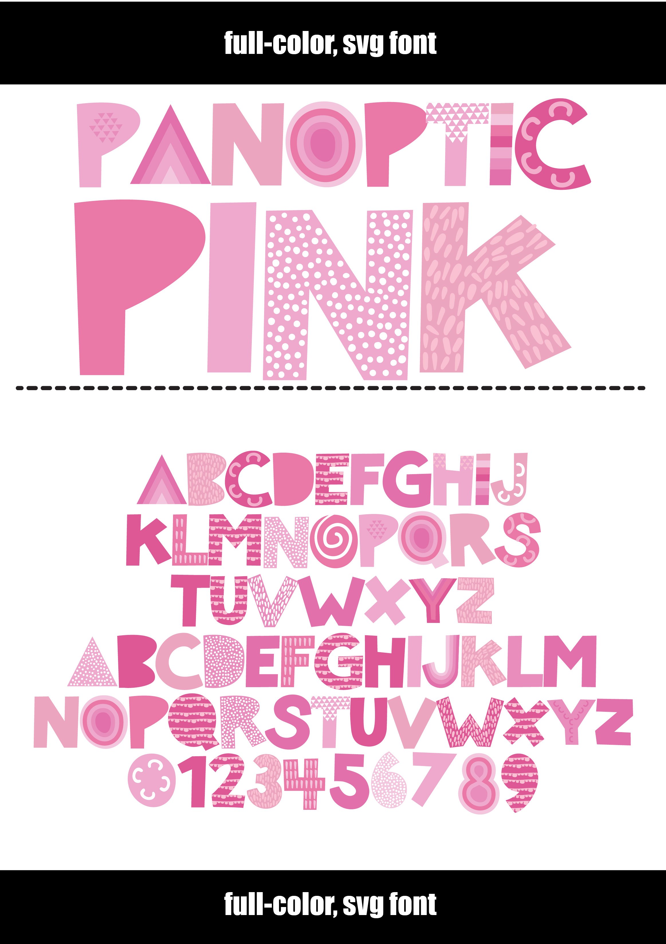 Full Color Pink SVG Font: A Whimsical and versatile font