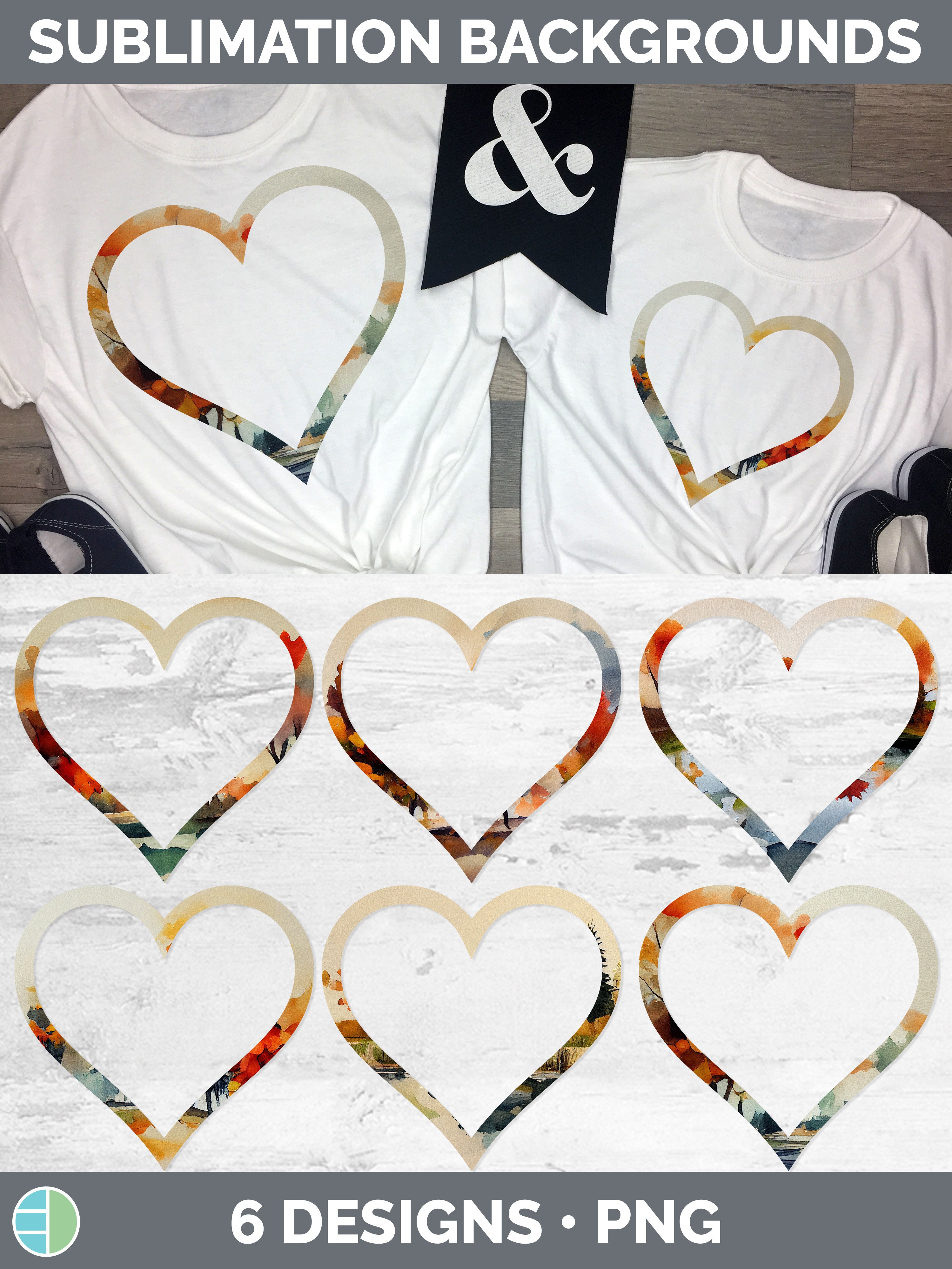 Autumn Trees Heart Frame Clipart