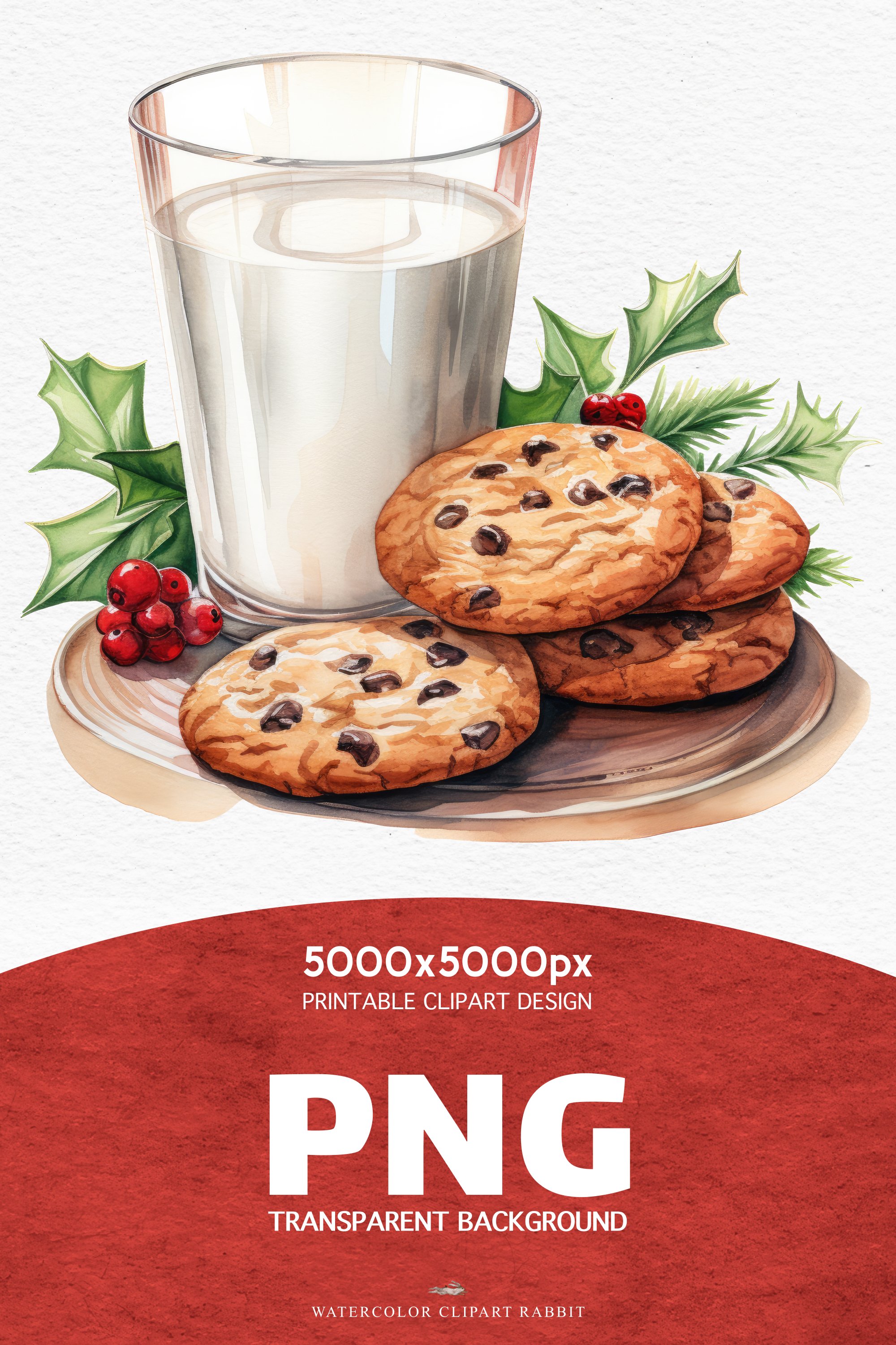 Christmas Chip Cookies Plate Clipart Winter PNG New Year