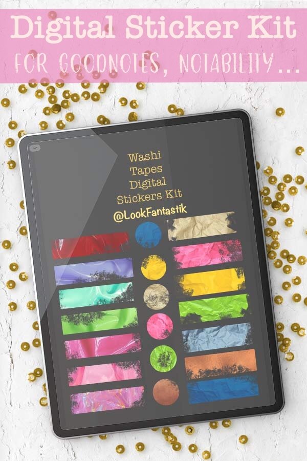 Washi Tapes. Digital planner sticker Kit for (1123674)