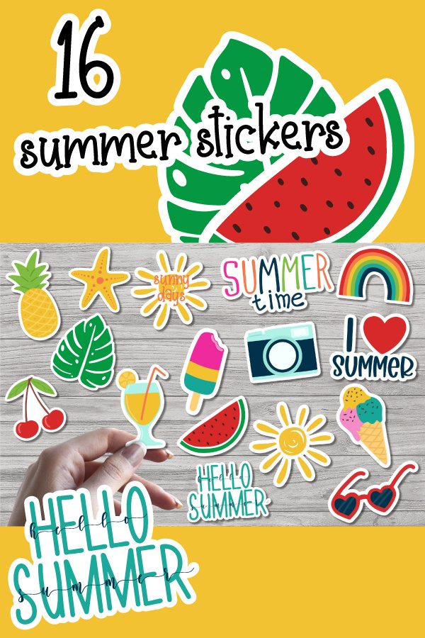 Summer time - Printable stickers