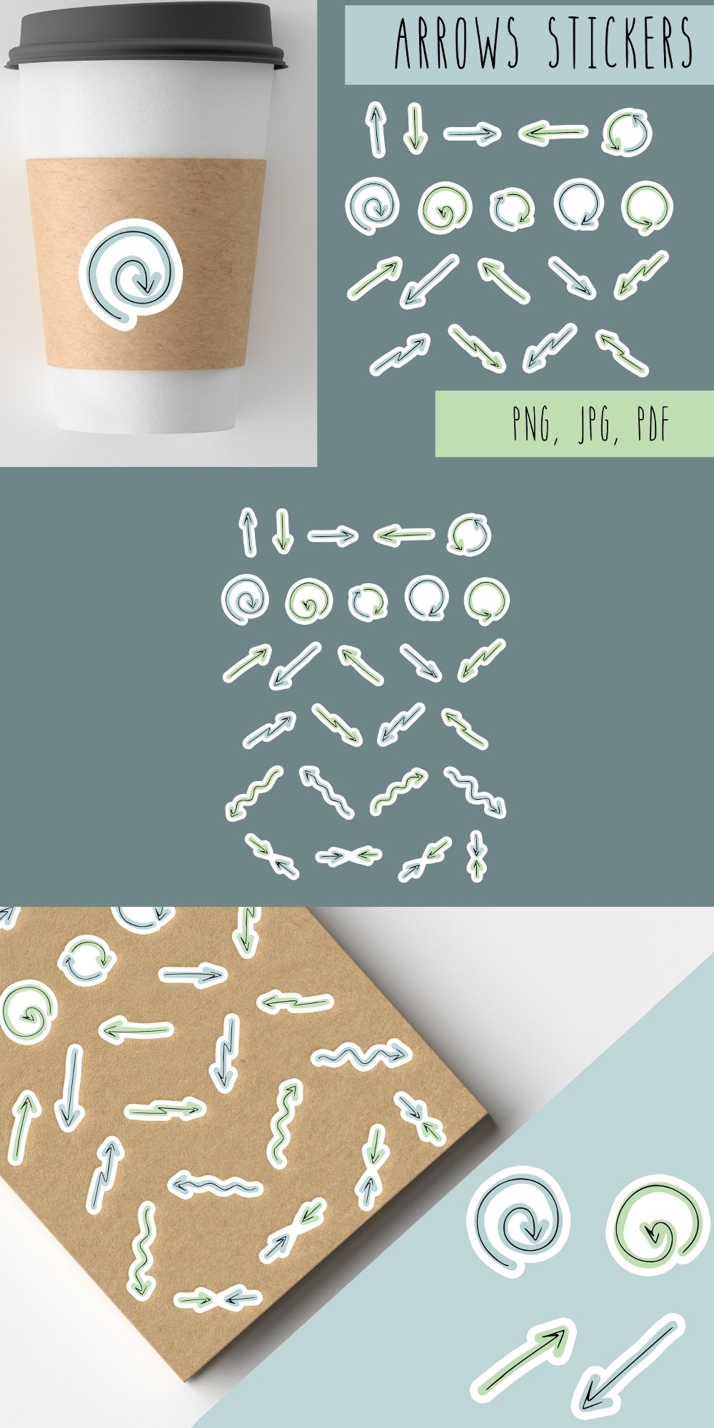 Arrows stickers sheet