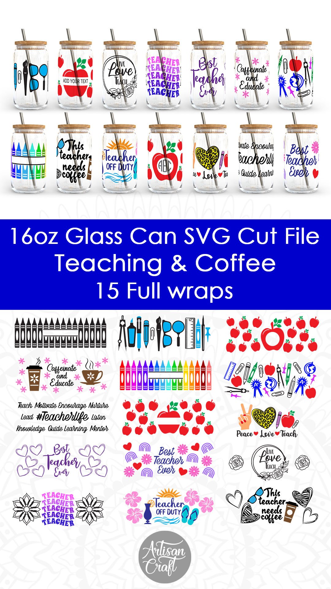 coffee can glass svg for teachers