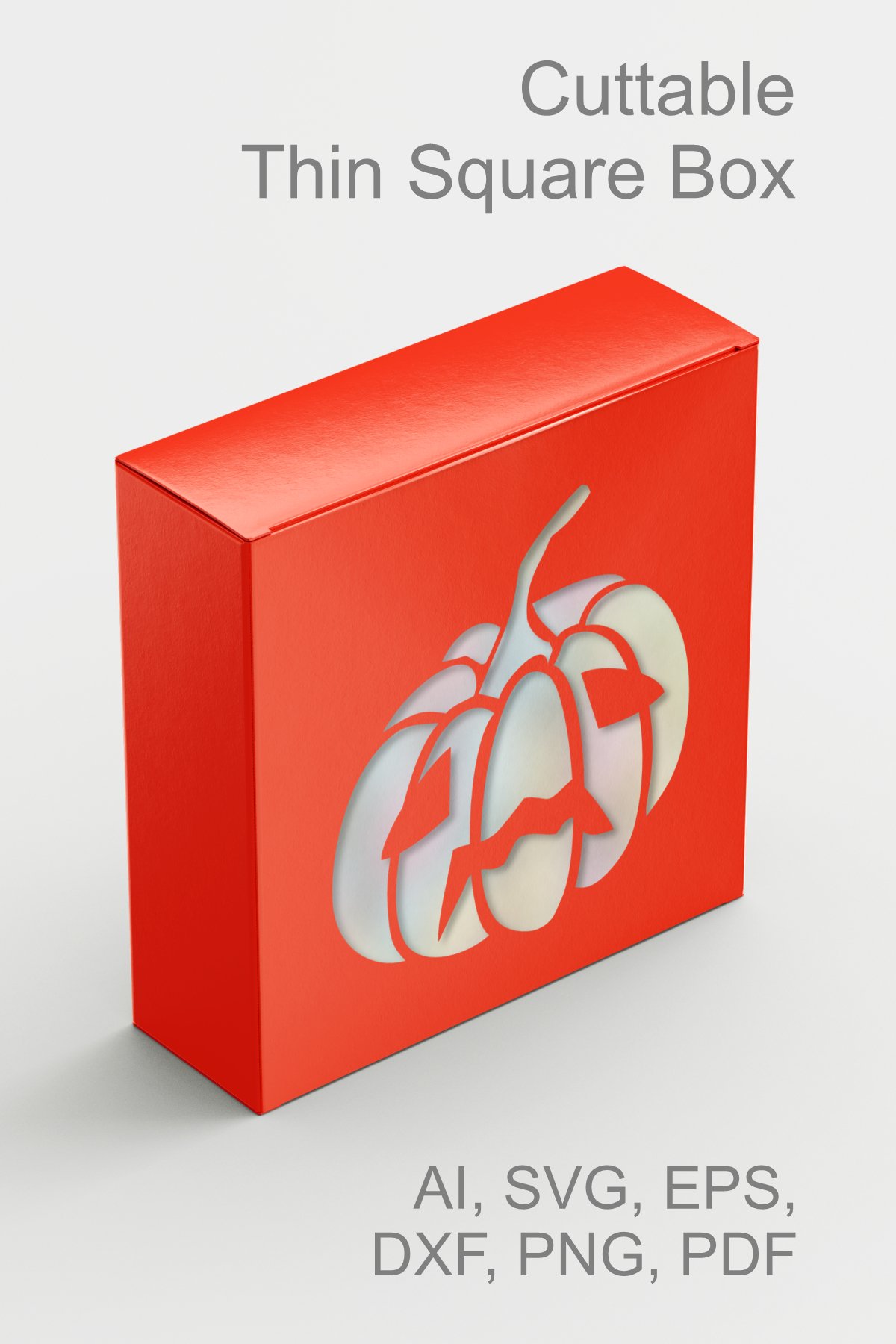 Sad Halloween Pumpkin Thin Square Window Gift Box Template