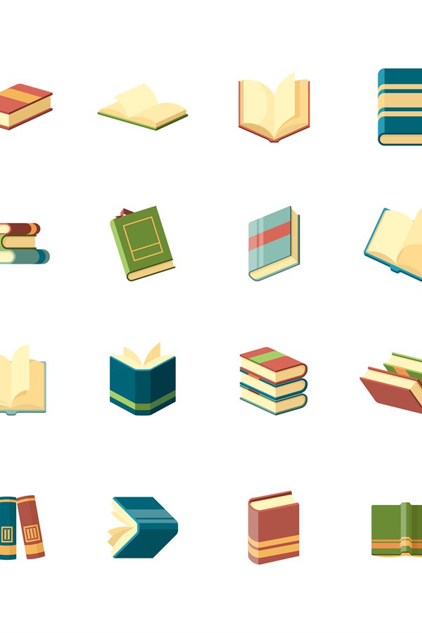 Books collection. Simple icon school library publishing and