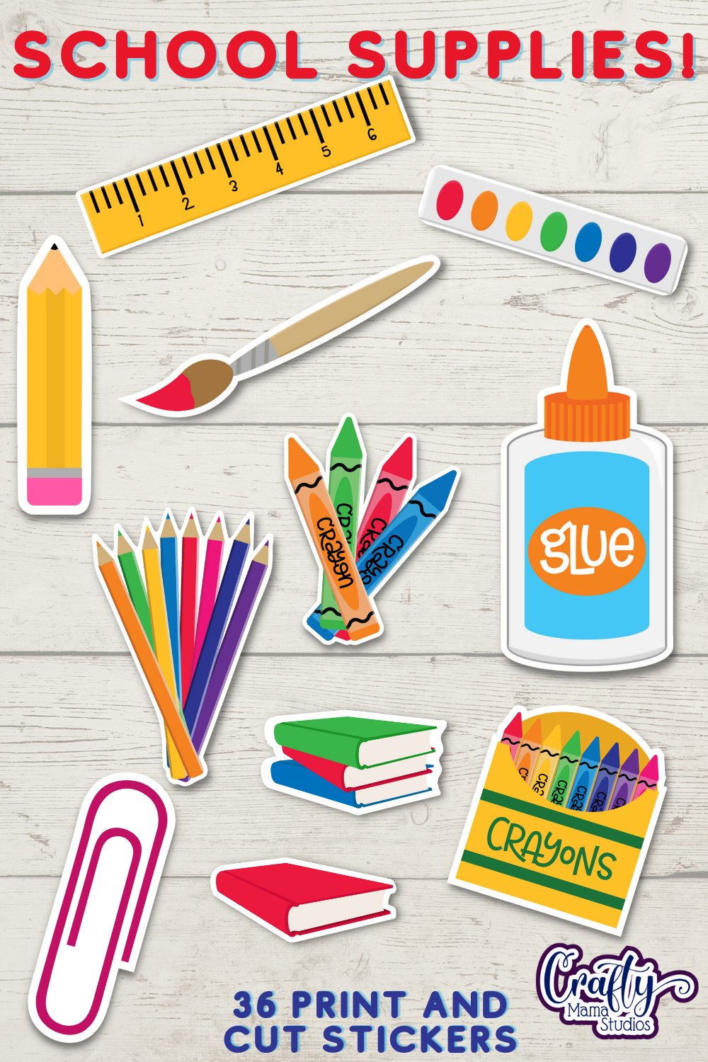 School Supply Sticker Bundle | Teacher Print And Cut Sticker