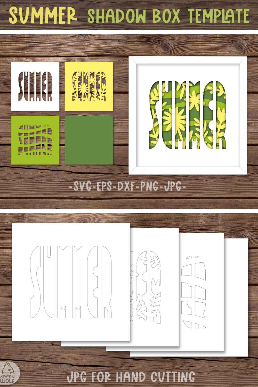 Summer shadow box svg Floral layered papercut template svg