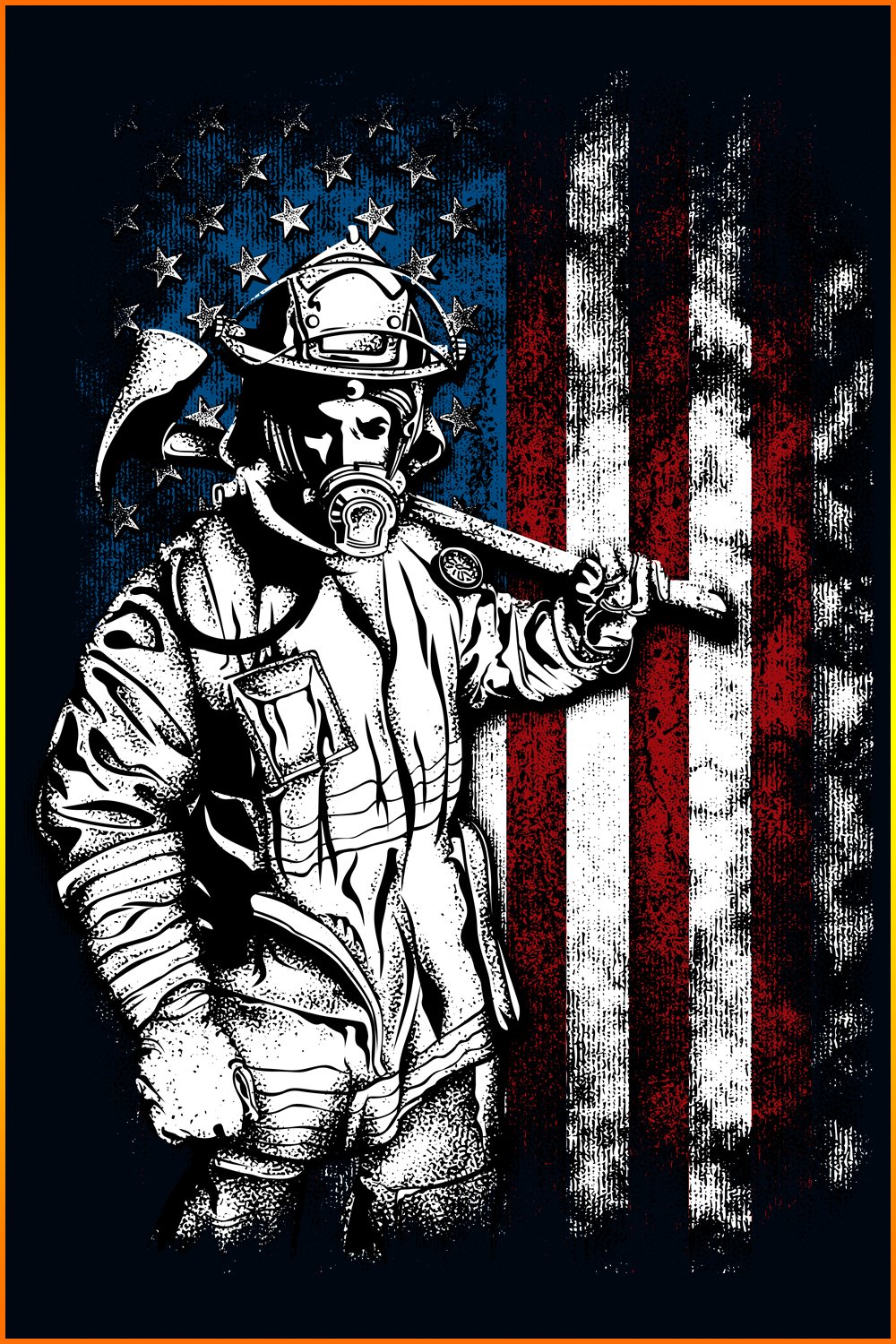 American Firefighter | firefighter design | fireman vector