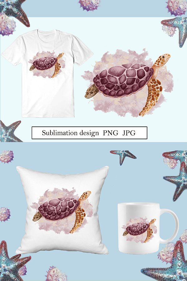 Sea turtle sublimation design png (1383103)