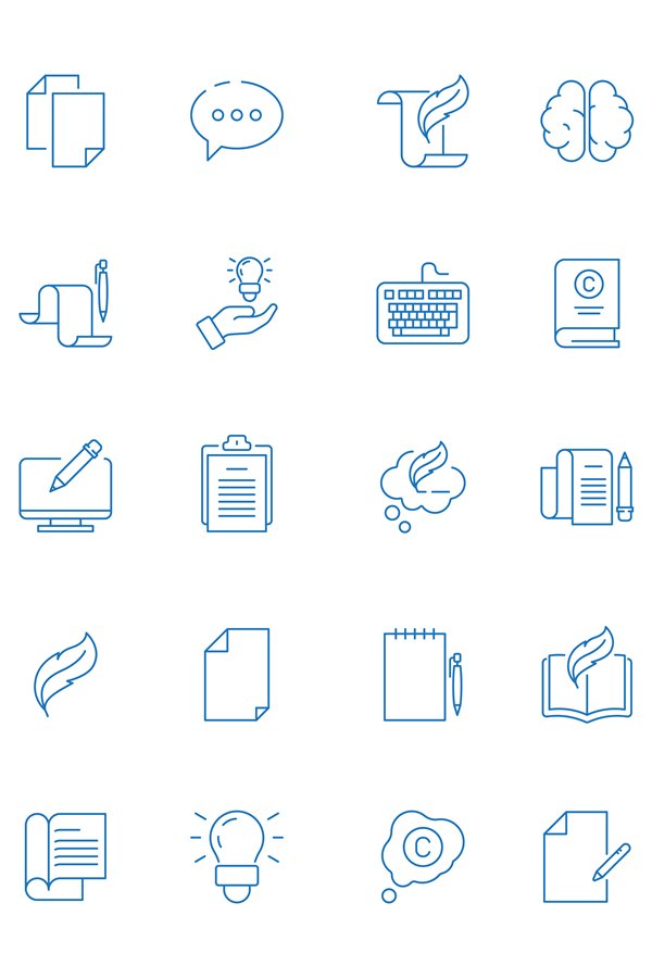 Copywriting icon. Write articles pen symbol content blog boo